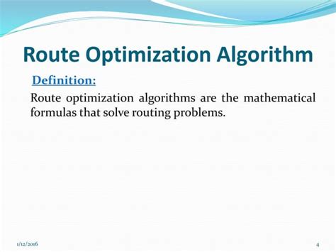 route optimization algorithm pptx computing technology and computing
