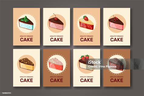 케이크 파이 디저트의 다른 종류와 템플릿 디자인 공지 사항 엽서 포스터 레스토랑 메뉴 과일과 다른 디저트템플릿 벡터 0명에 대한 스톡 벡터 아트 및 기타 이미지 Istock