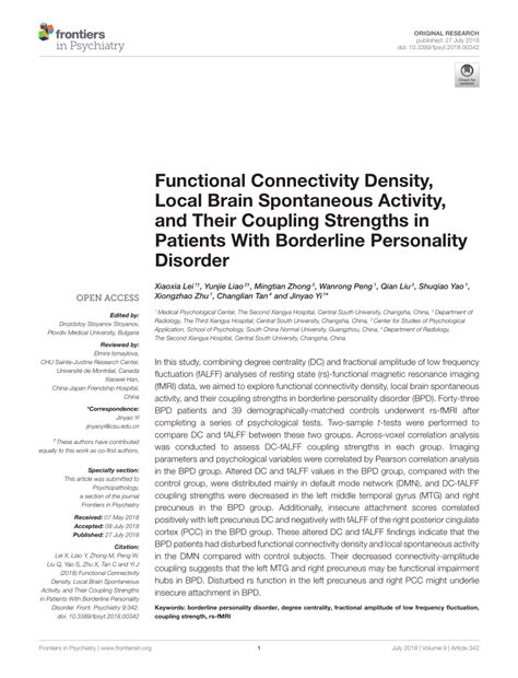 Pdf Functional Connectivity Density Local Brain Spontaneous Activity