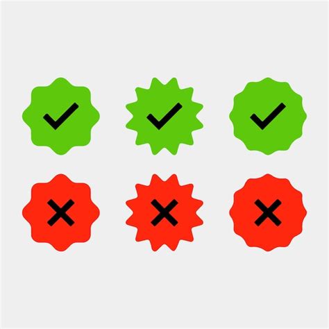 체크 및 크로스 터 이미지 아이콘 디자인 프리미엄 벡터