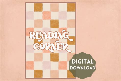Reading Corner Printable Poster Checkered Boho Classroom Etsy