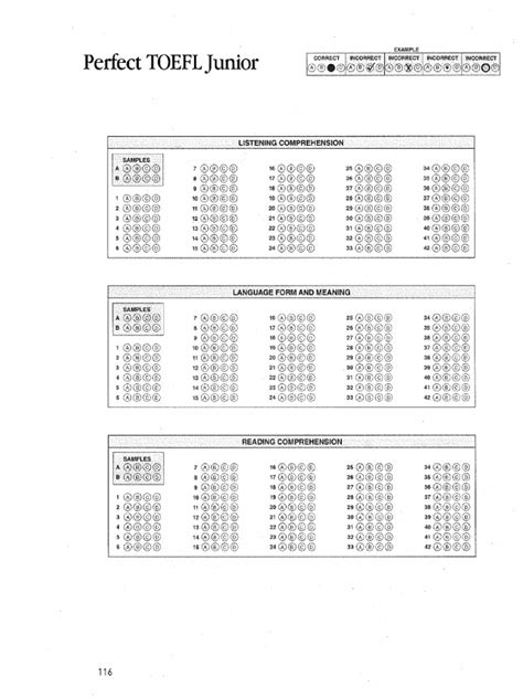 Toefl Jr Answer Sheet Pdf