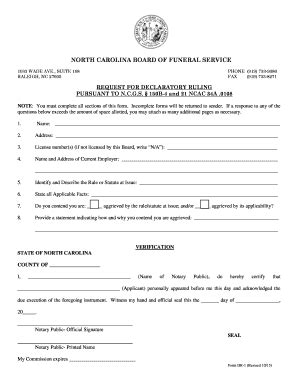 Fillable Online Ncbfs Request For Declaratory Ruling Fax Email Print