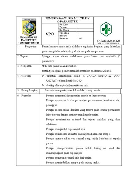 8 1 1 A Pemeriksaan Urin Multistik 3p Pdf