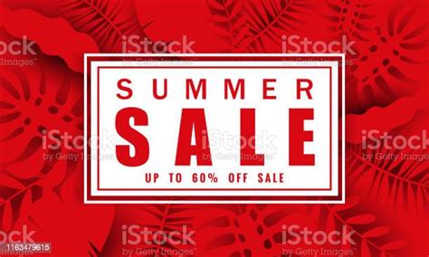 열대 잎 배경 색상 이국적인 꽃 디자인 배너 전단지 초대장 포스터 웹 사이트 또는 인사말 카드와 계절 판매를위한 여름 판매 배너