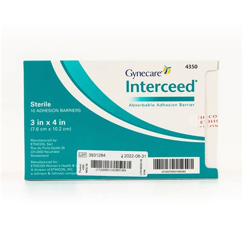 Gynecare 4350 Interceed Absorbable Adhesion Barrier 3 X 4