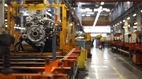 Premium Photo Intricately Organized Industrial Assembly Line