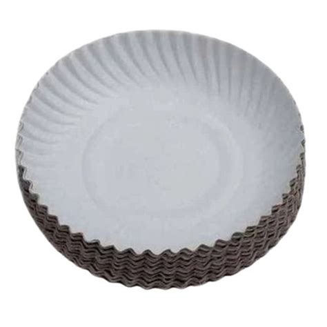 White Pack Of 20 Pieces 6 Inch Ecofriendly And Recyclable Plain Round