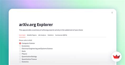 A Streamlit App To Summarize Arxiv Org Academic Research Show The