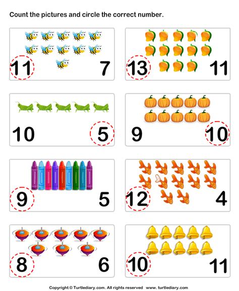 Count Pictures Up To Fifteen Worksheet Turtle Diary