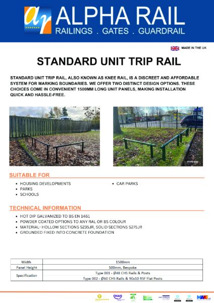 Unit Trip Rail Data Sheet Alpha Rail Ltd Nbs Source