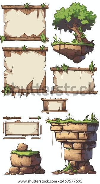 Game Assets D Game Assets Tile Stock Vector Royalty Free