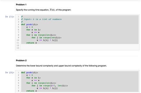 Solved Problem Determine The Lower Bound Complexity And Chegg