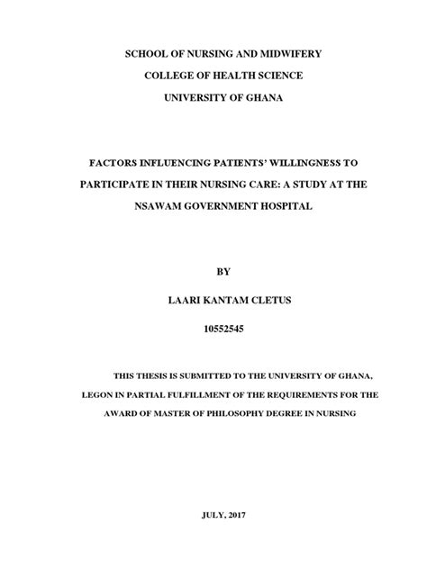 Factors Influencing Patients Willingness To Participate In Their