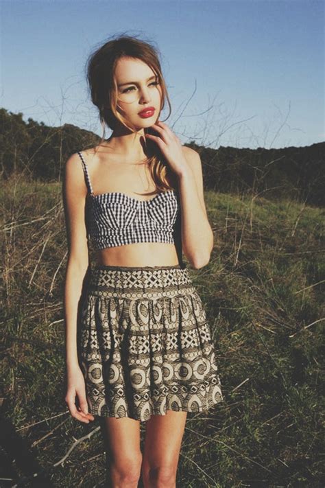 Fashion Beautiful Vintage Indie Skirt Retro Crop Top Grunge Fashion Red