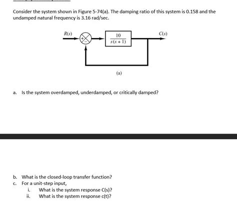 Solved Consider The System Shown In Figure 5 74a The