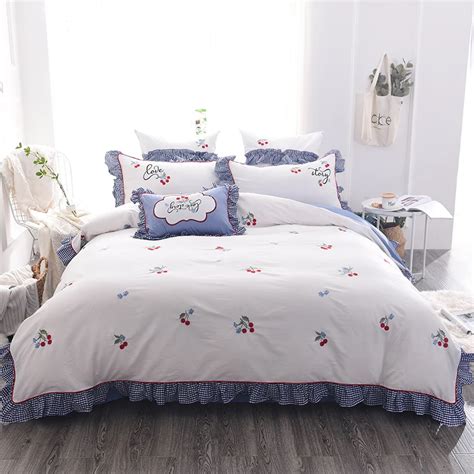 Buy 2018 Luxury Egypt Cotton Sweet Cherry Bedding Set