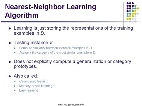 Machine Learning Introduction Nonparametric Classifiers Eric Xing Lecture
