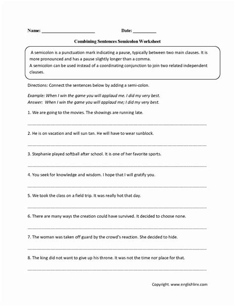 Colons Worksheets Worksheets Worksheet Hero