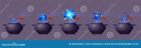 Witch Or Wizard Cauldron Explosion And Smoke Sequence Animation Sprite