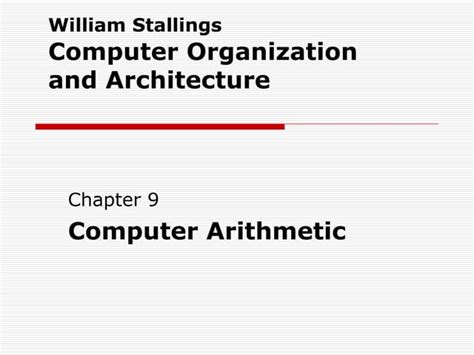 Computer Arithmetic Computer Architecture Ppt