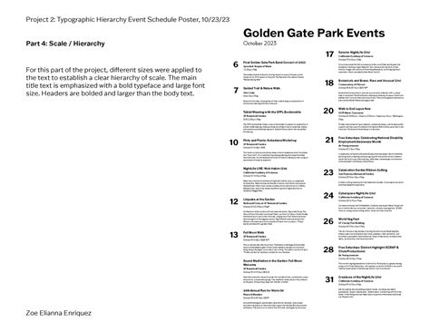 Typographic Hierarchy Event Schedule Poster 18 Images Behance