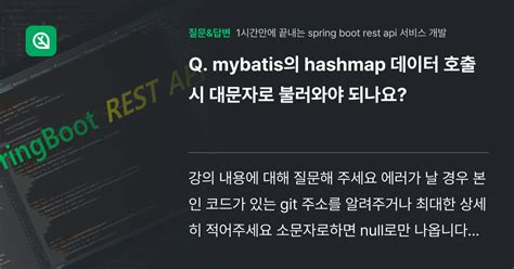 Mybatis의 Hashmap 데이터 호출시 대문자로 불러와야 되 인프런 커뮤니티 질문and답변