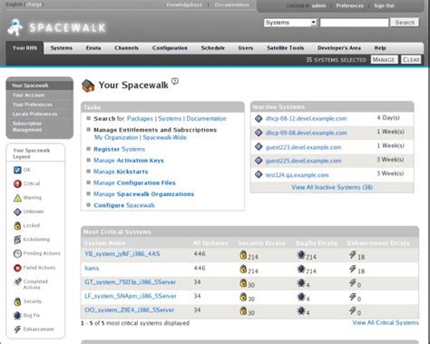 Spacewalk Systems Management Software Linuxlinks