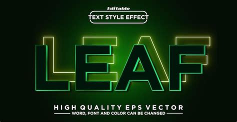 Premium Vector Leaf Text Style Effect Editable