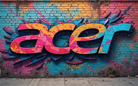Download 4k Acer Graffiti Logo Street Art Creative Colorful