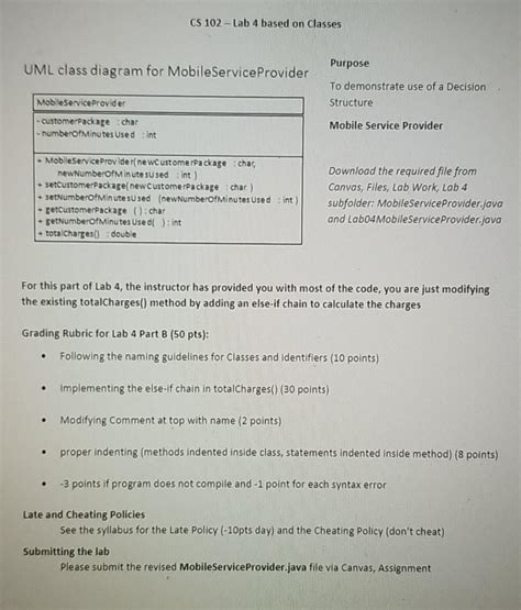 solved cs 102 lab 4 based on classes uml class diagram for
