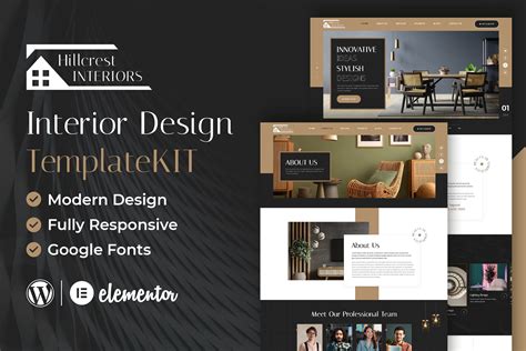 Hillcrest Interior Design Elementor Template Kit