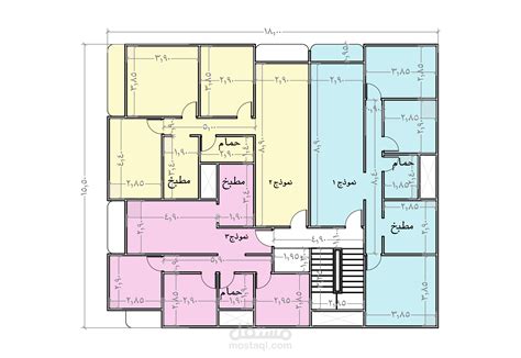 مسقط افقي لعمارة سكنية مستقل