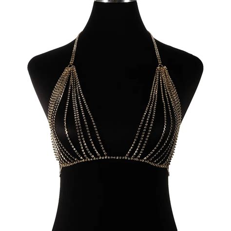 Multilayer Sexy Bra Chain For Women Dance Dress Vest Rhinestone Body