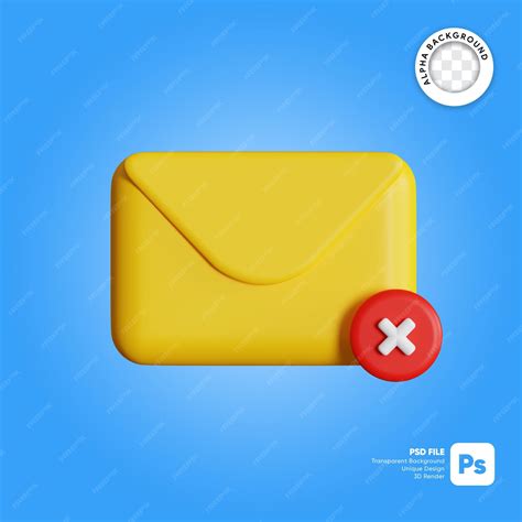 premium psd error email 3d illustration