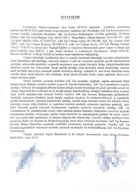 Narin Güran Nasıl öldürüldü İşte ön Otopsi Raporu Son Dakika