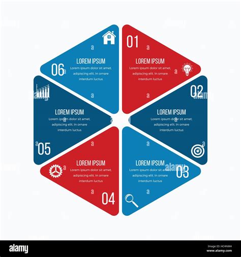 Vector Illustration Infographics Six Hexagons Stock Vector Image And Art