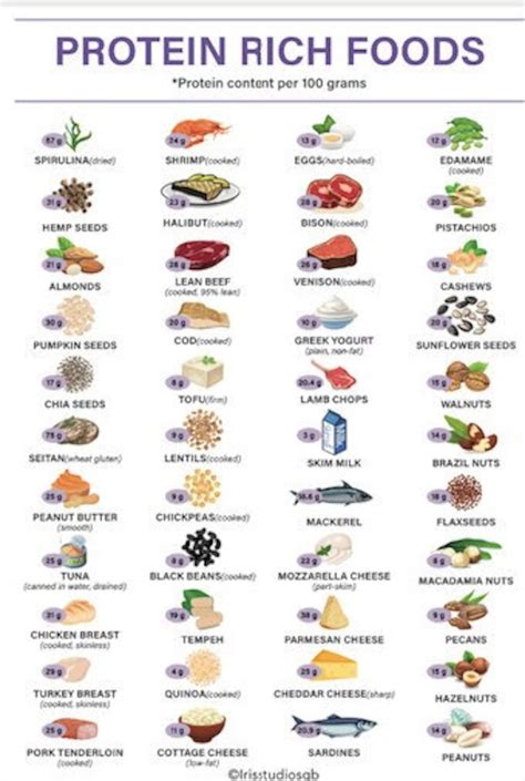 High Protein Foods Chart Protein Rich Foods Meal Planner Keto Food List Printable A4