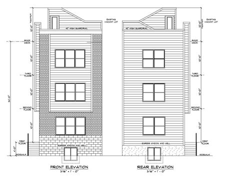 Residential Building Elevations With Plan