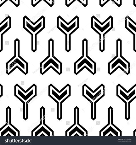 Interlocking Three Pronged Blocks Repeated Black Stock Vector Royalty