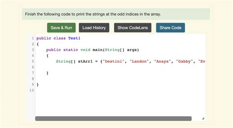 Solved Finish The Following Code To Print The Strings At The Chegg Com