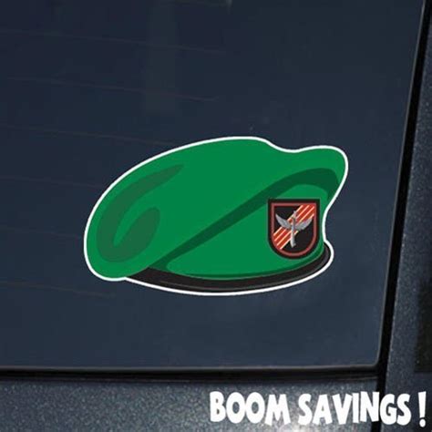 Us Army Beret Tan Beret W Jsoc Flash 75th Dui 6 Decal Sticker Car