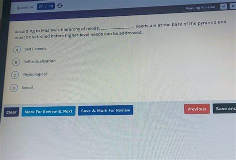 Question 27 48 Marking Scheme 1 0 According StudyX