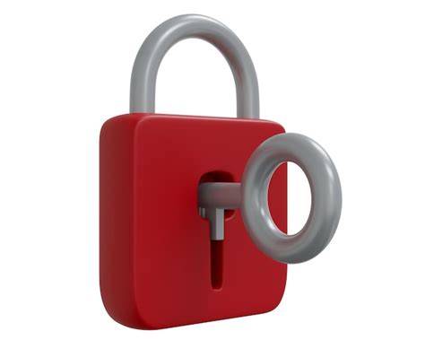 Premium Photo D Rendering Red Padlock Isolated