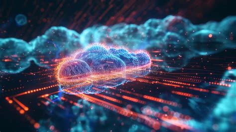 Futuristic Cloud Computing Technology Transferring Data In Cyberspace