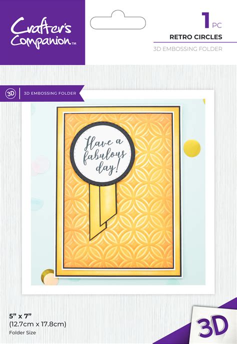 Bold D Folders X Inch D Embossing Folder Retro Circles Cc Ef D