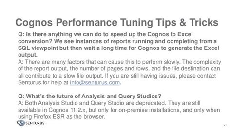 Cognos Performance Tuning Tips And Tricks Pptx