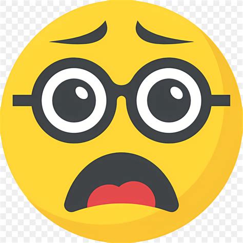 Nerd Emoji Scared Emoji With Glasses Expression Png 2048x2048px Nerd Emoji Cartoon Emotion