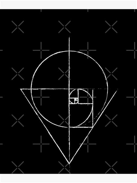Black Golden Ratio Spiral Fibonacci Sequence Tattoo Inspired Sketch
