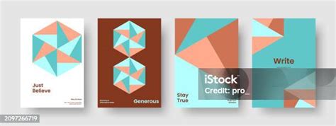 Tata Letak Spanduk Geometris Desain Laporan Kreatif Template Latar